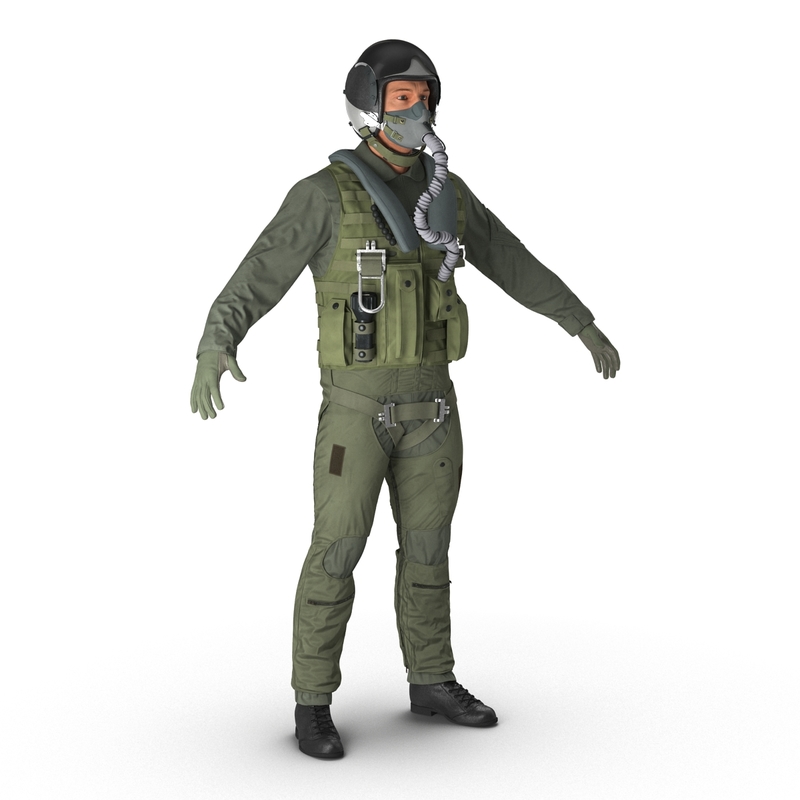 military jet fighter pilot 3d model