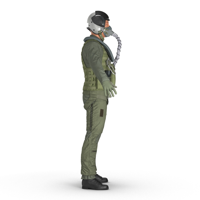 military jet fighter pilot 3d model