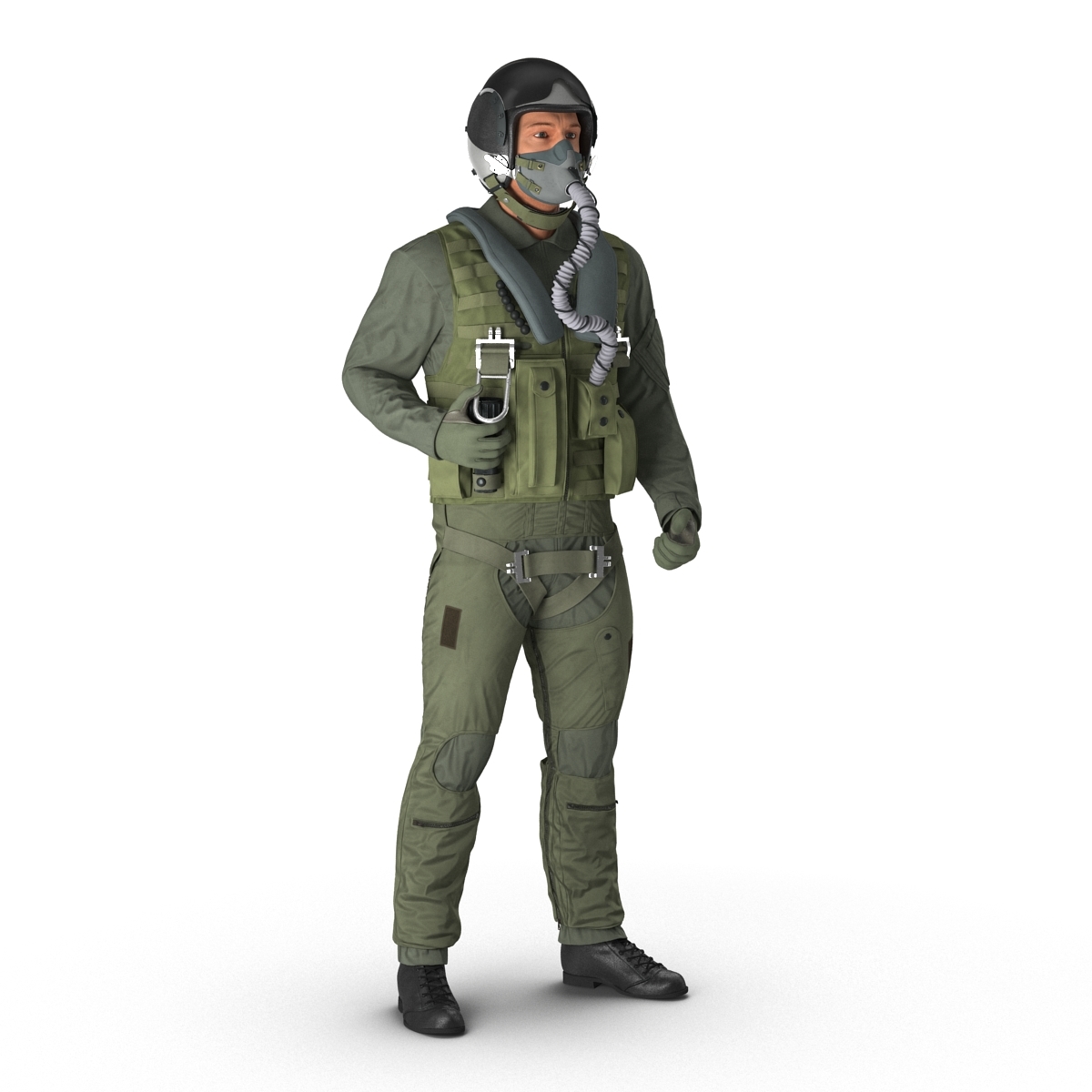 military jet fighter pilot 3d model