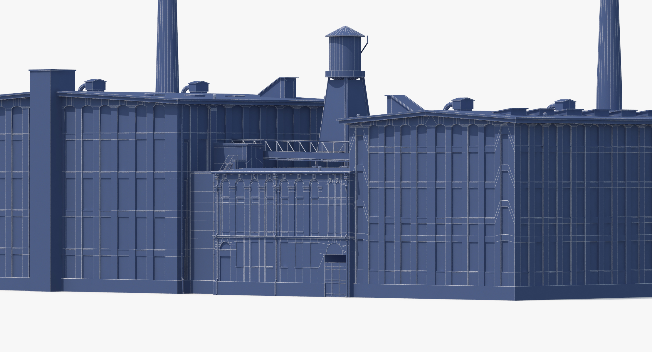 factory smokestacks c4d