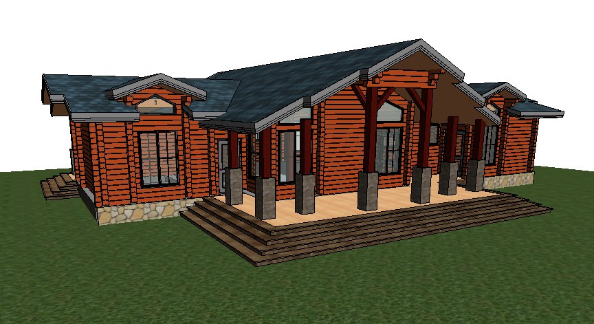 3d model revit wood beam house