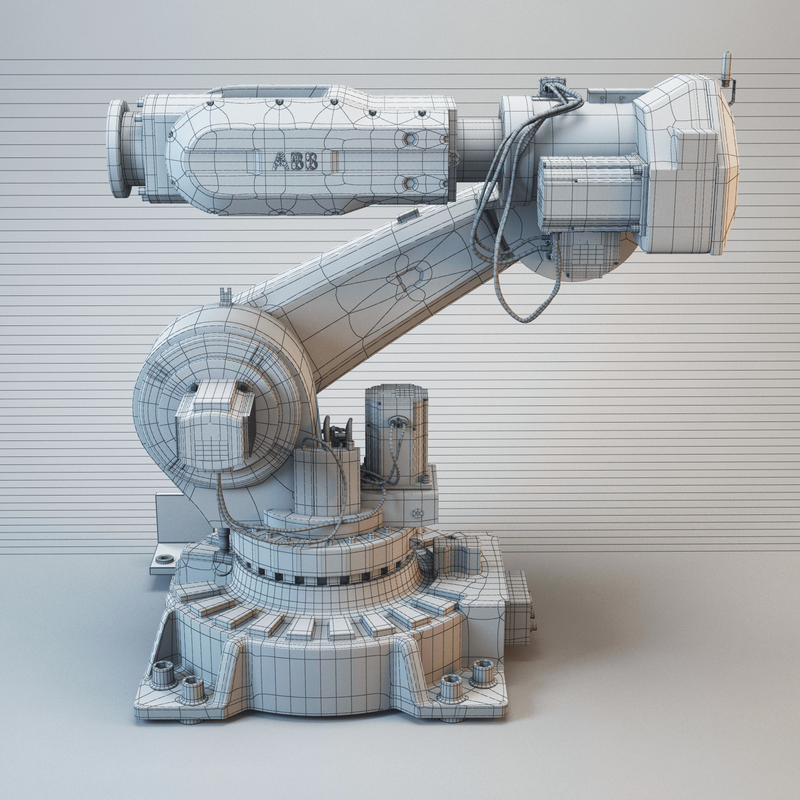 abb irb 6620 industrial robot 3d model