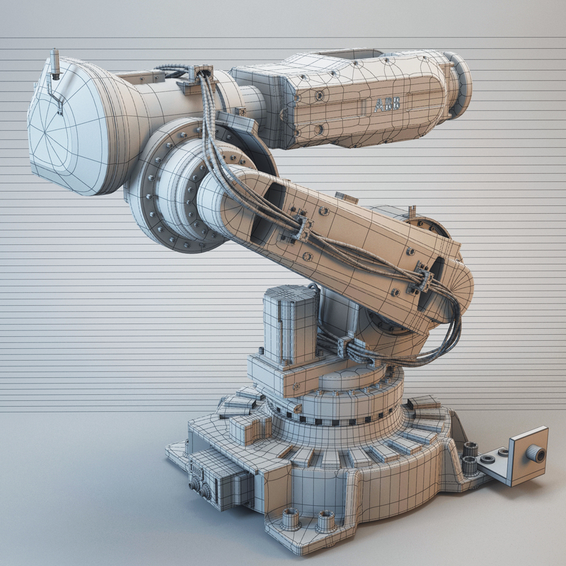 abb irb 6620 industrial robot 3d model