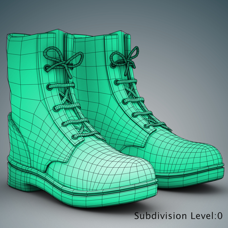 leather boots 3d model