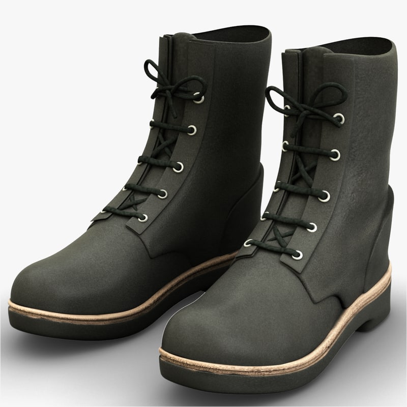 leather boots 3d model