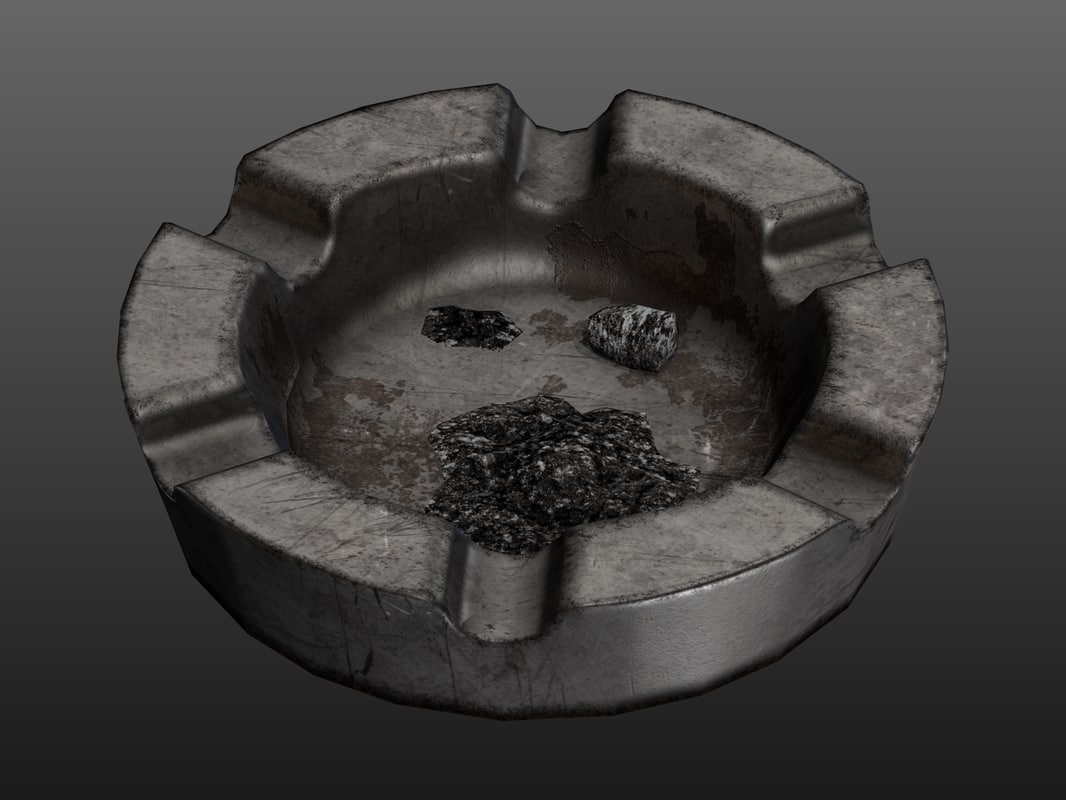 3d heavy ashtray ashes model