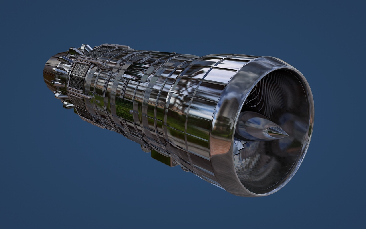 3d model of jet engine
