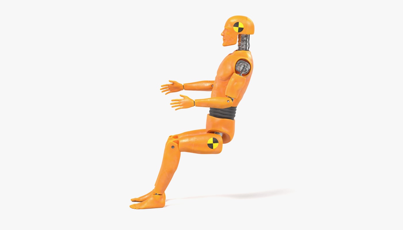 3d model crash test dummy sitting
