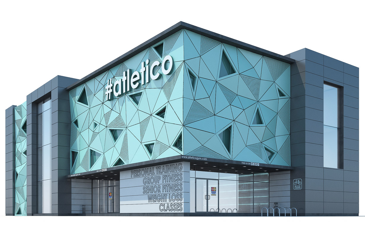 fitness center building 3d model