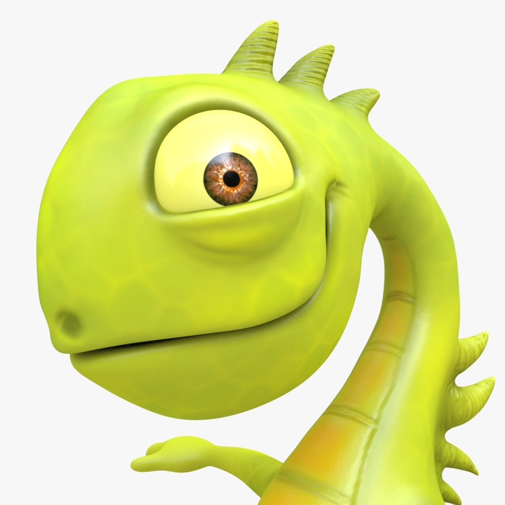 3d model iguana cartoon character
