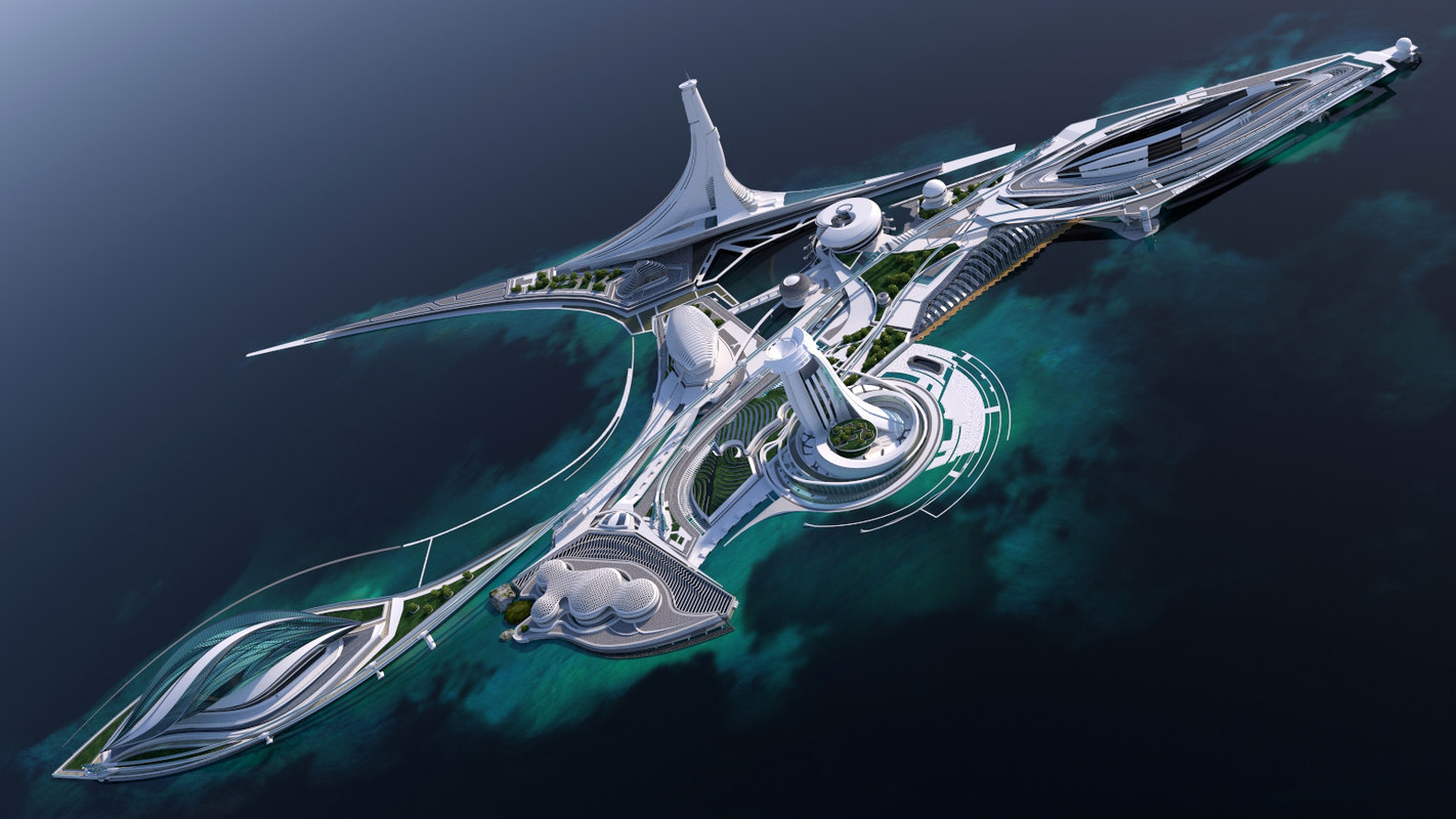 cities future buildings 3d model