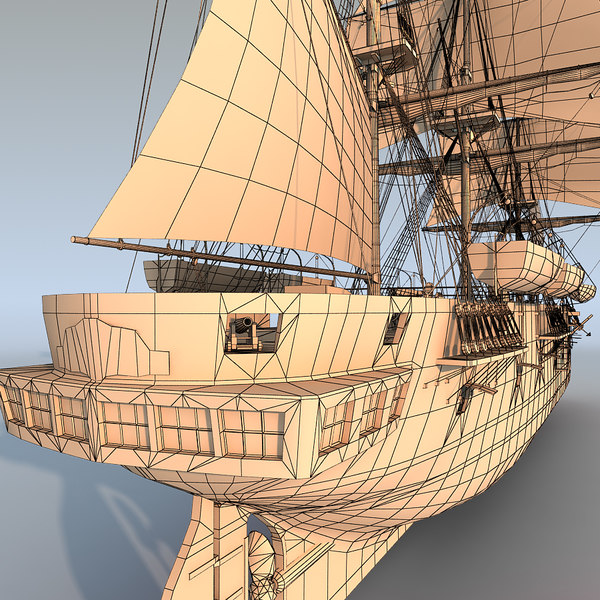 3d sail steam frigate