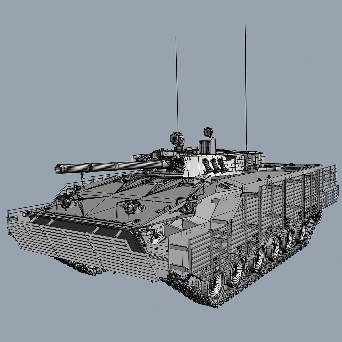 russian bmp-3 cage armour 3d max