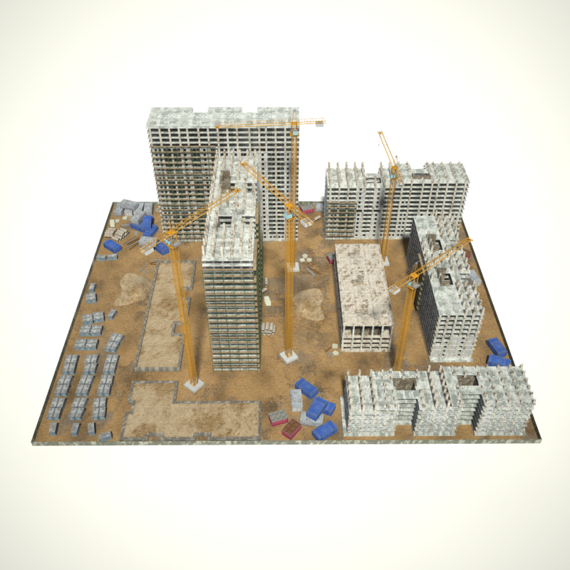 construction site 3d max