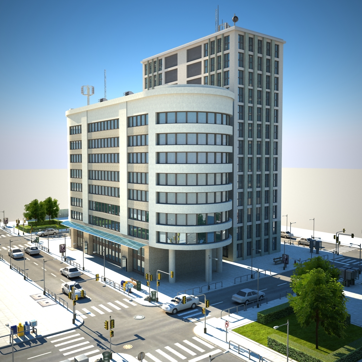 3d max urban block buildings