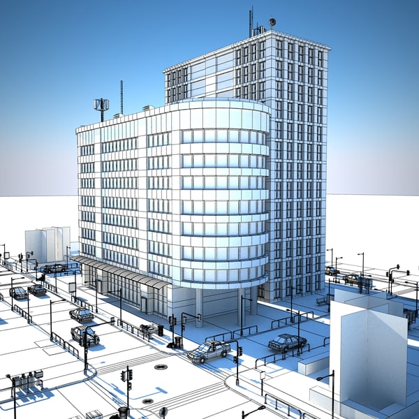 3d max urban block buildings