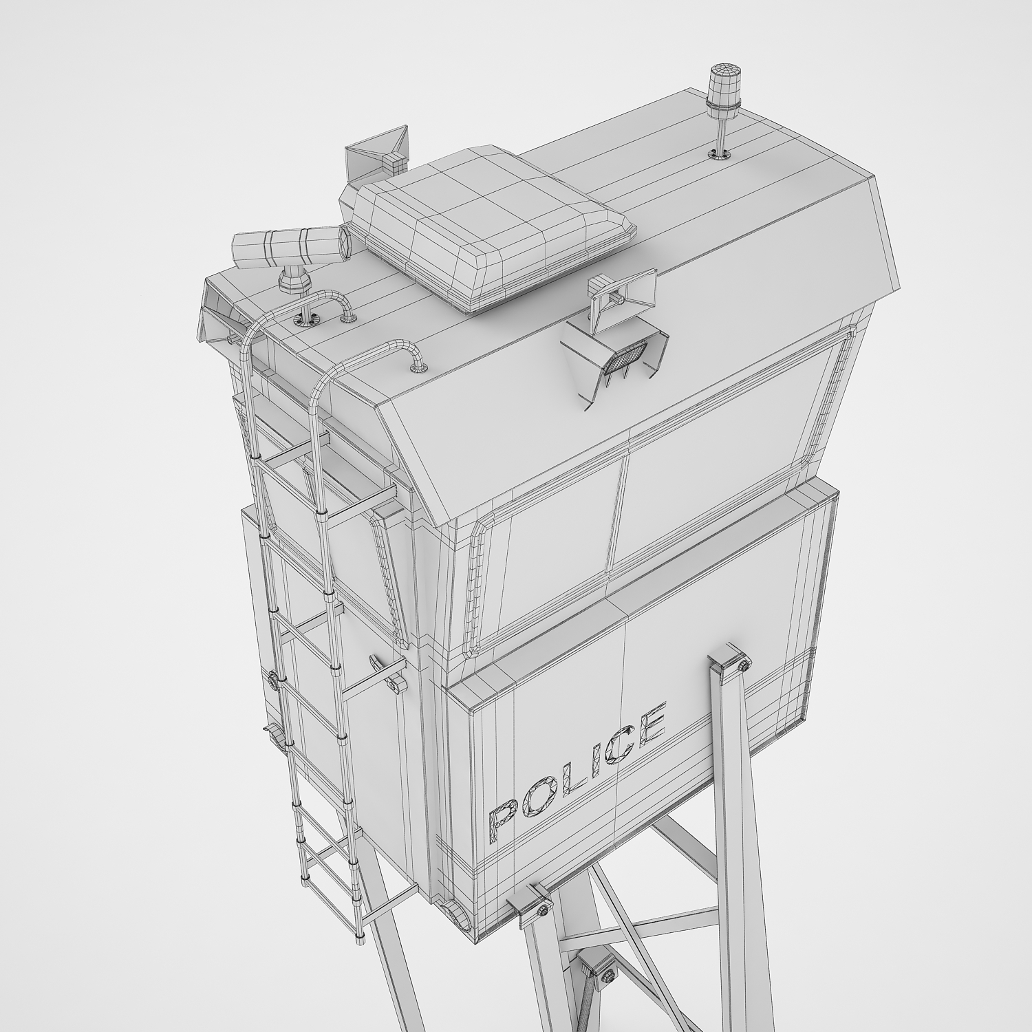 3d max police tower