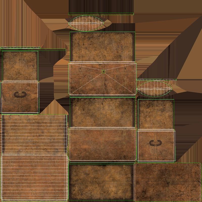 3d model medieval sea chest