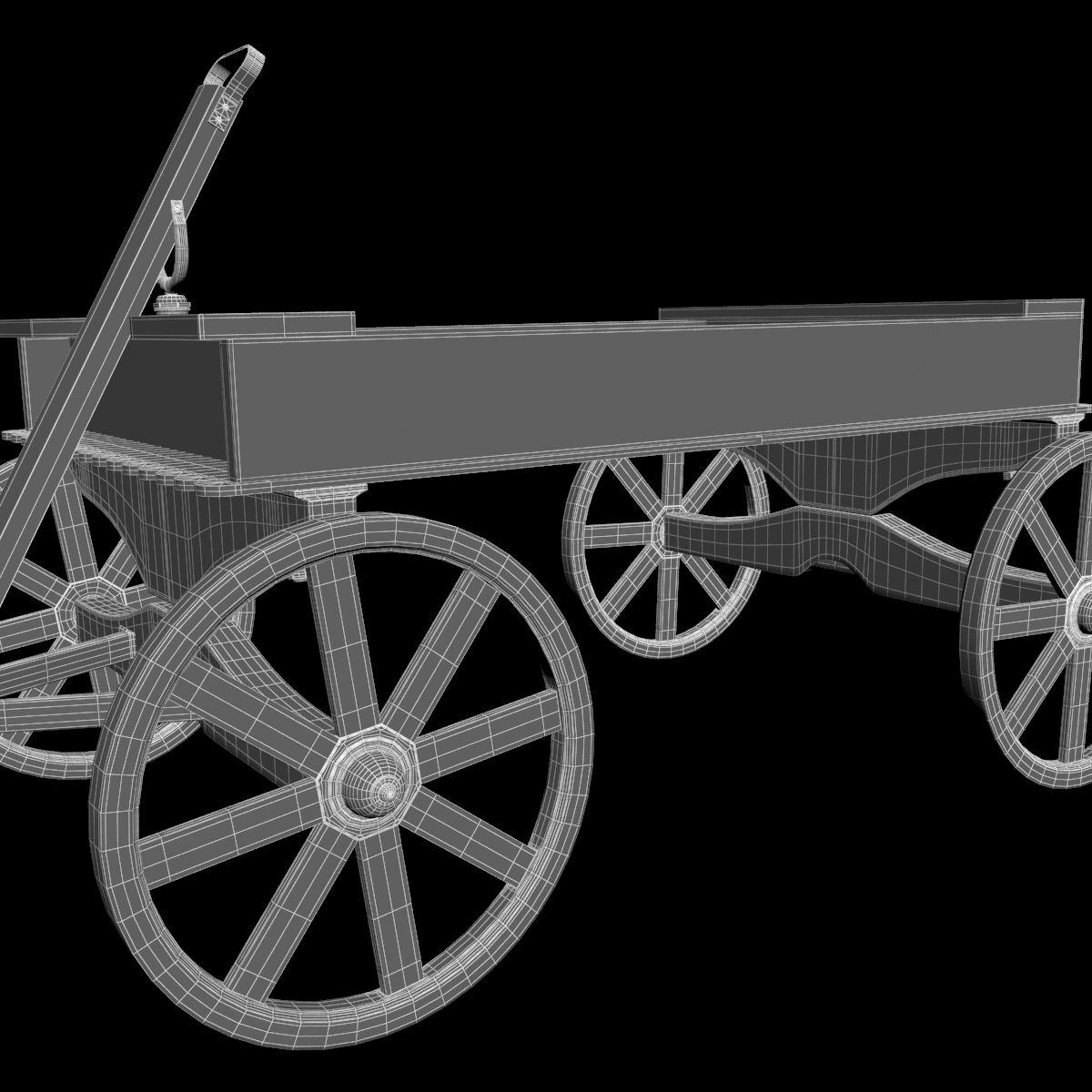 3d wooden wagon model