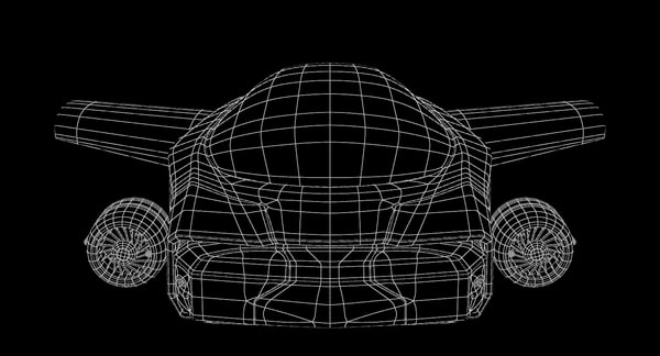 3d model futuristic hover car design