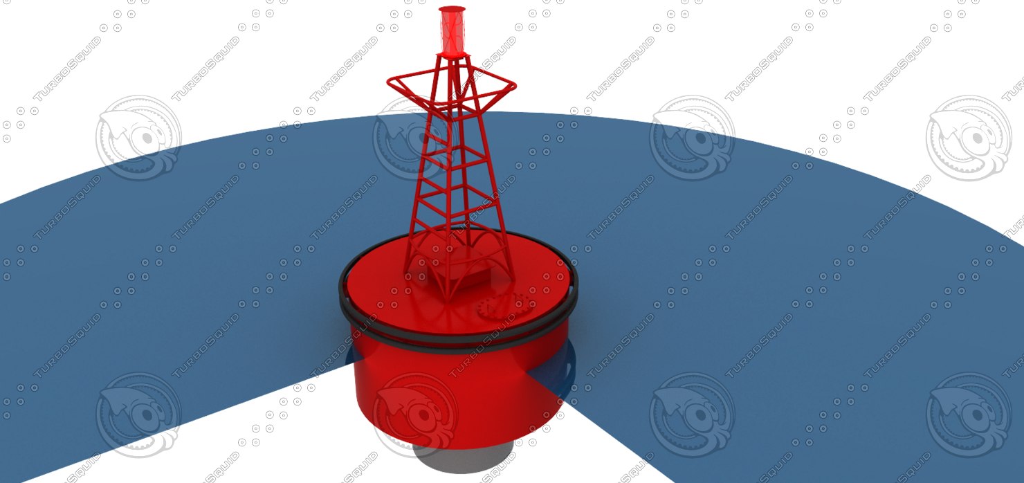 3d model of floating navigation buoy