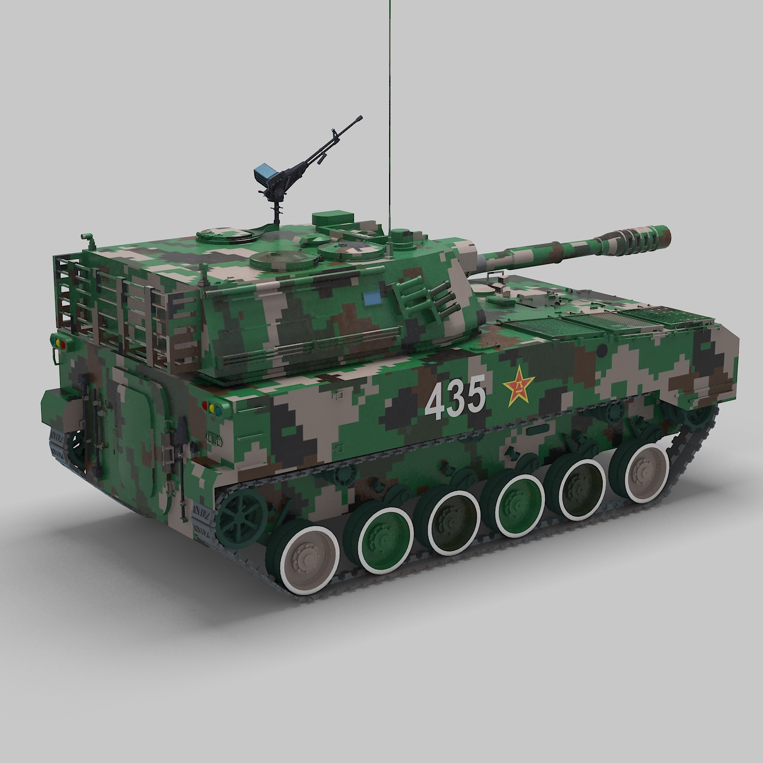3d plz-07 self-propelled china model