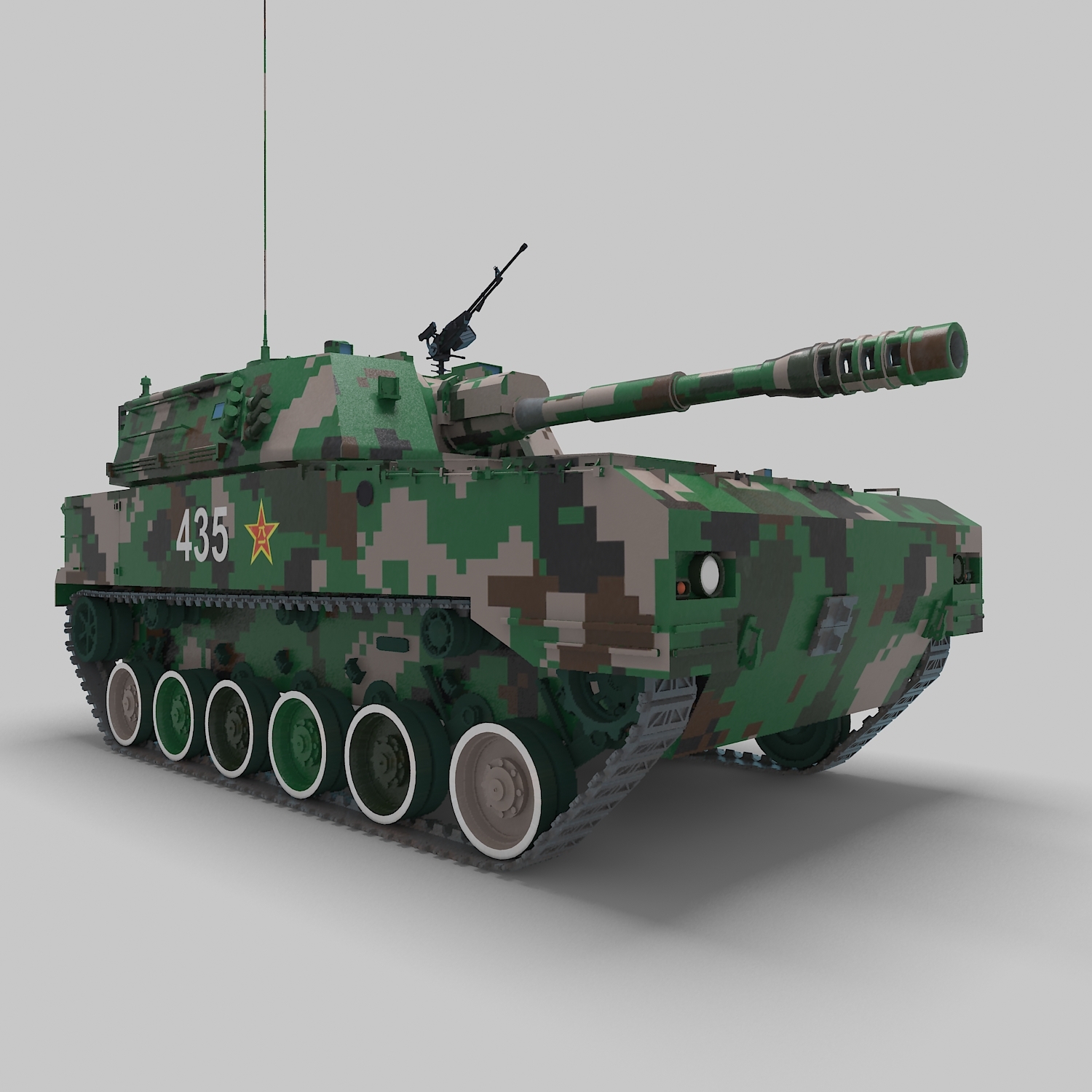 3d plz-07 self-propelled china model
