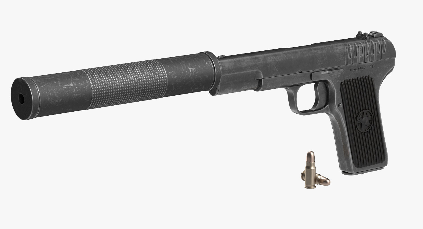 3d model soviet gun silencer tt-33