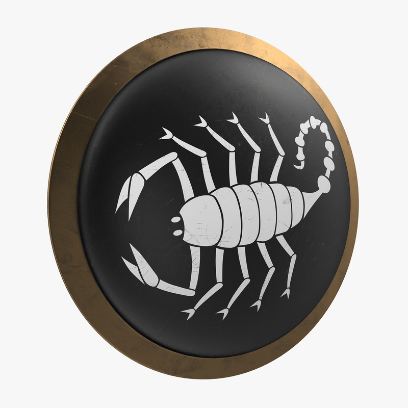 3d model greek scorpion shield