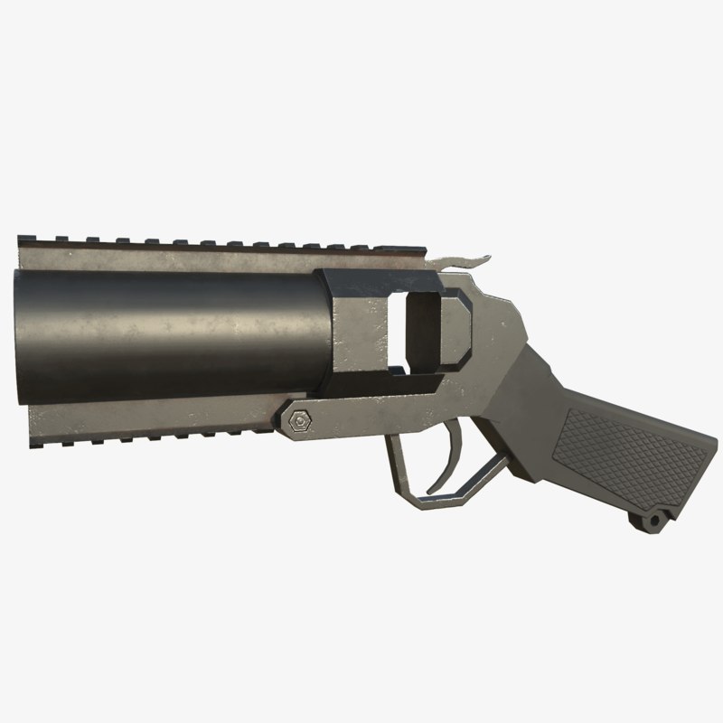 3d handheld grenade launcher model