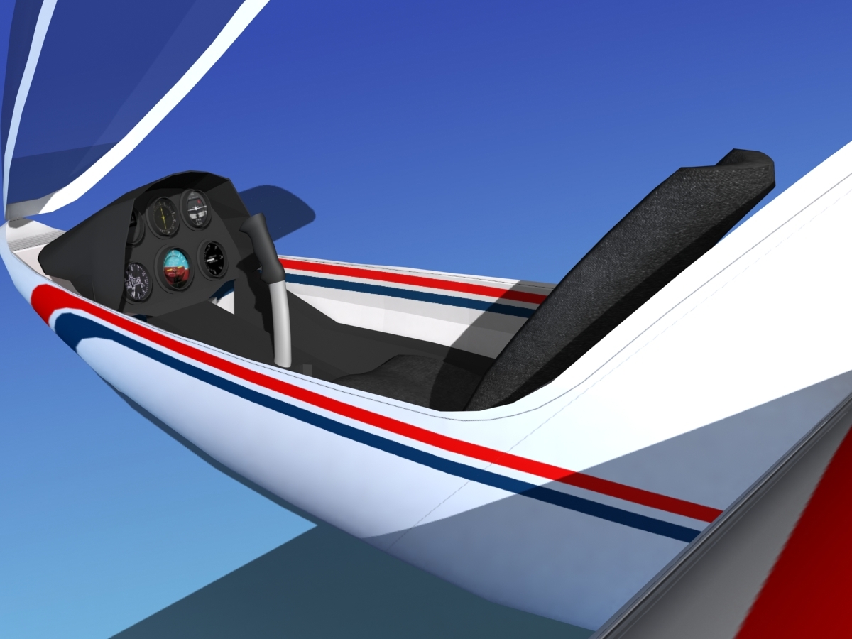 cockpit dg-300 glider 3d model