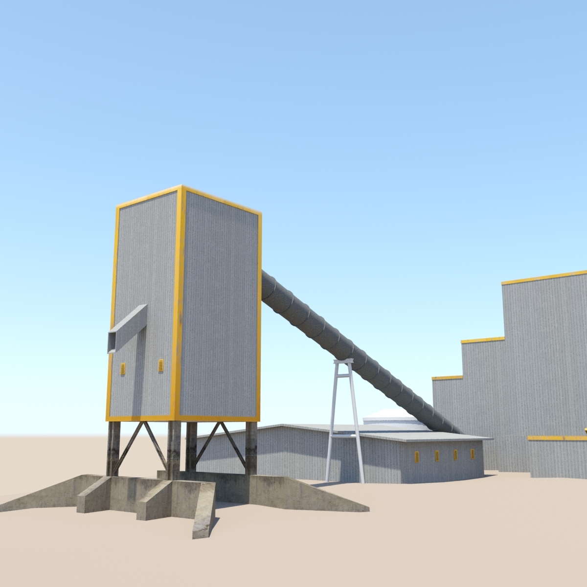 industrial processing units buildings 3d 3ds