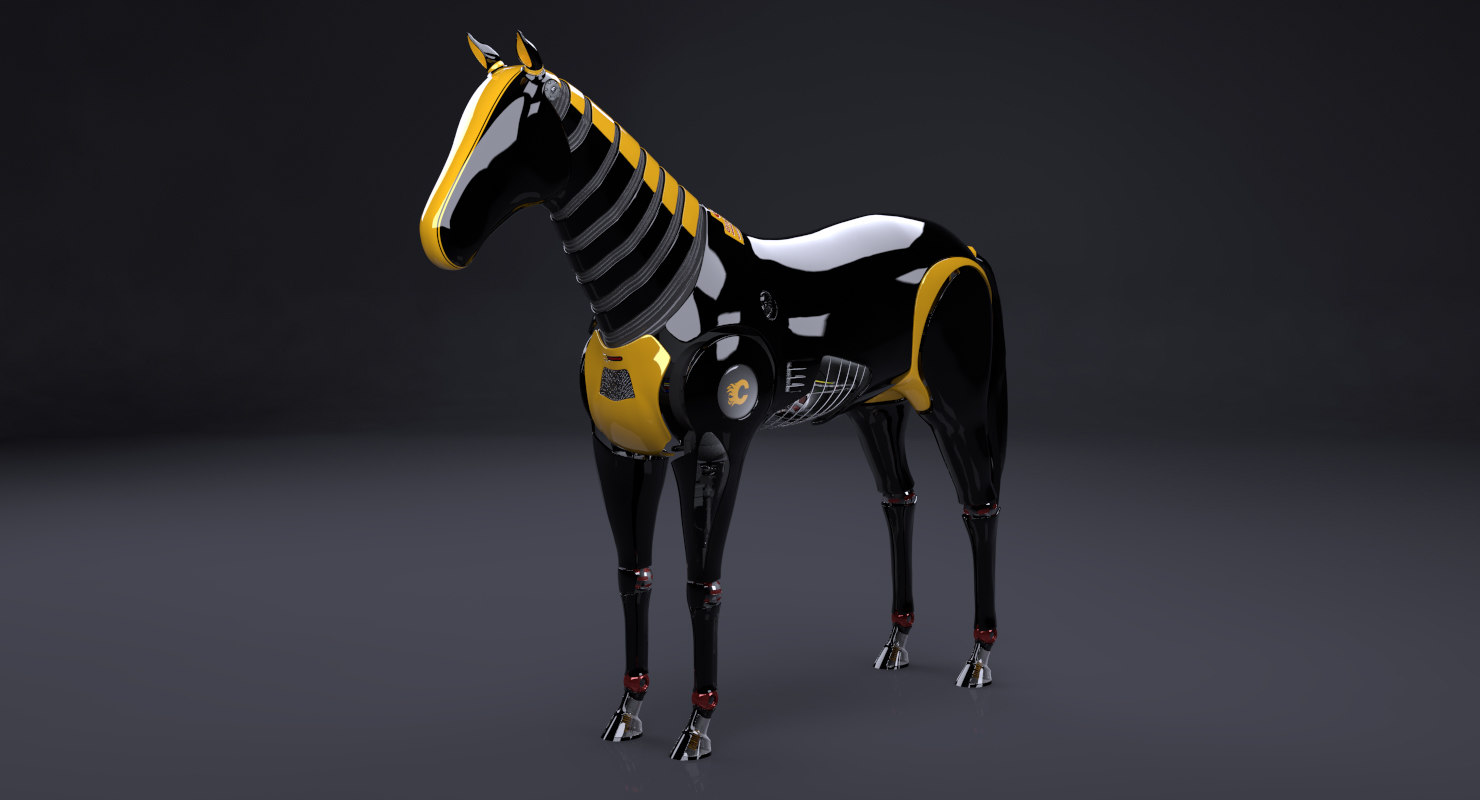 gallop robot horse rigged 3d lwo