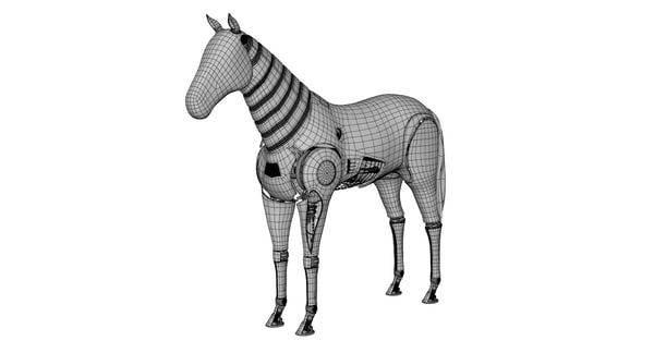 gallop robot horse rigged 3d lwo