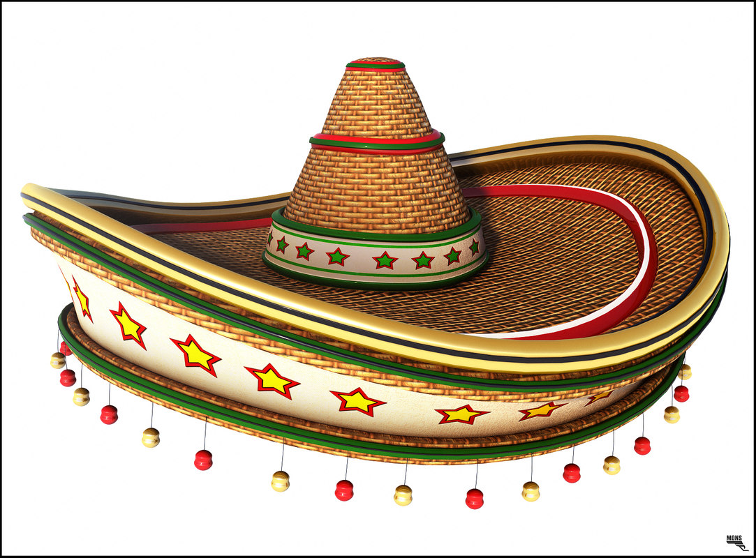 mexican hat cartoon 3d model