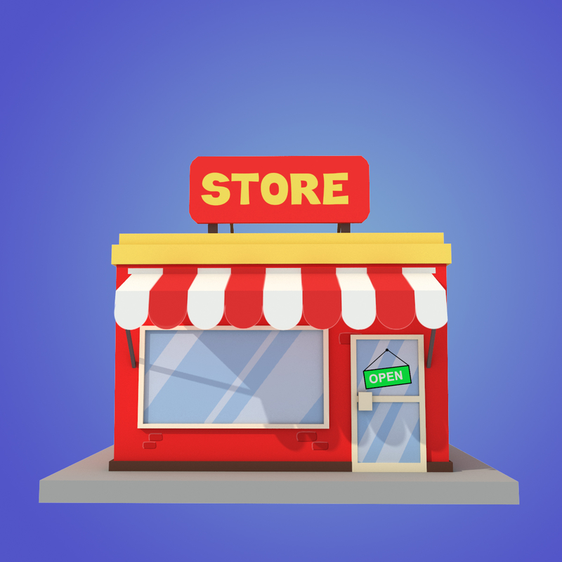 stylized store 3d max