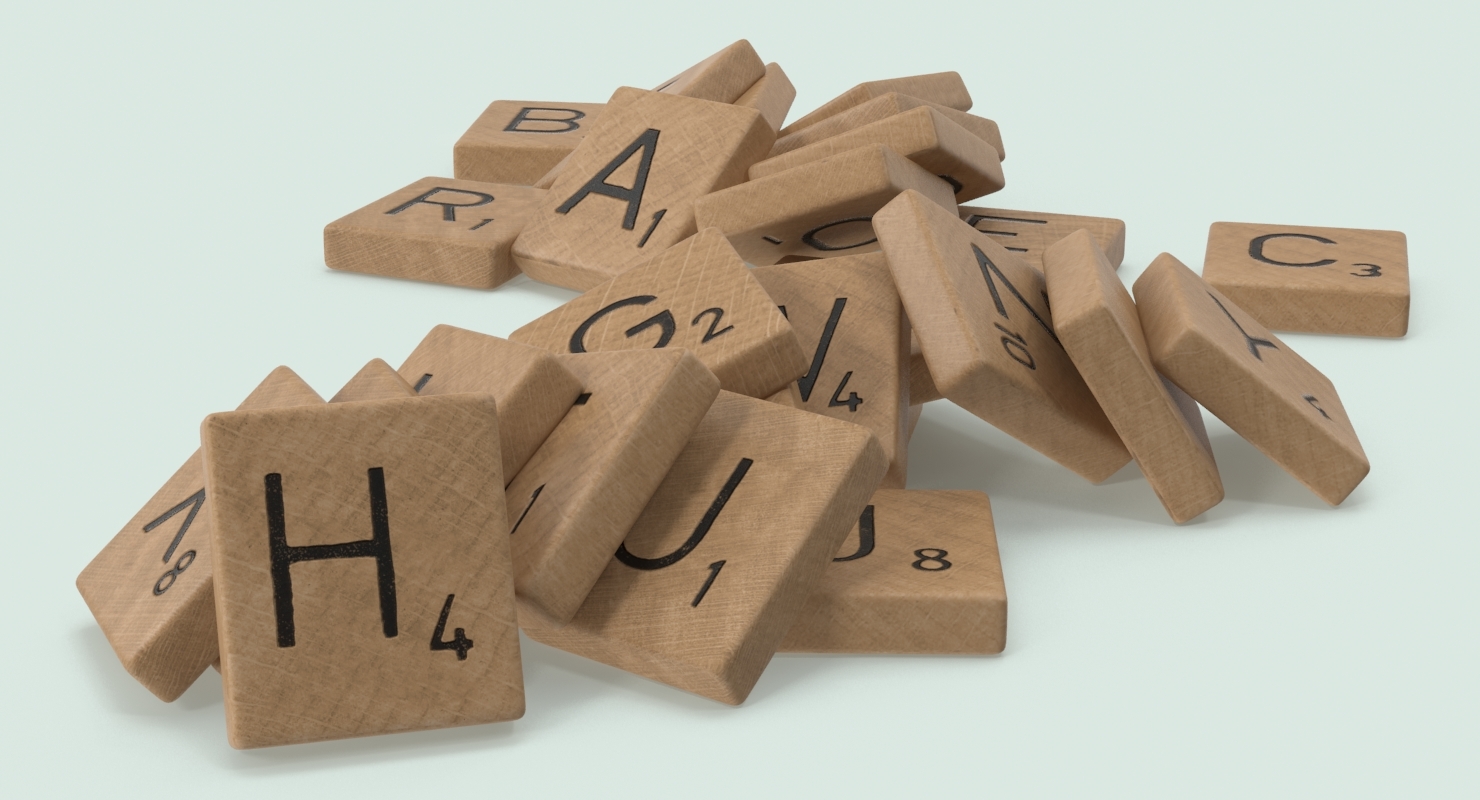 scrabble pieces 3d model
