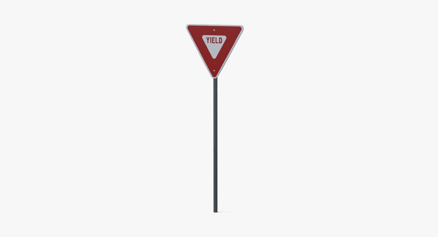 3d model yield sign