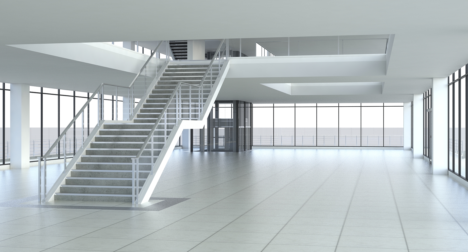 office building 1 interior 3d max