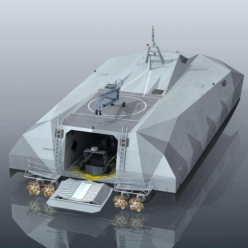 navy m80 stiletto stealth ship 3d model