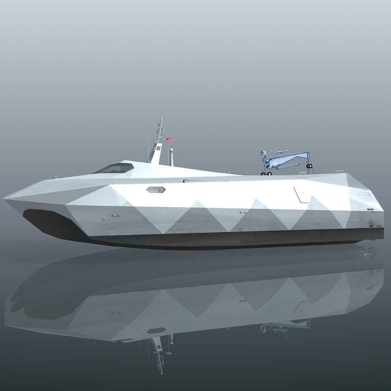navy m80 stiletto stealth ship 3d model