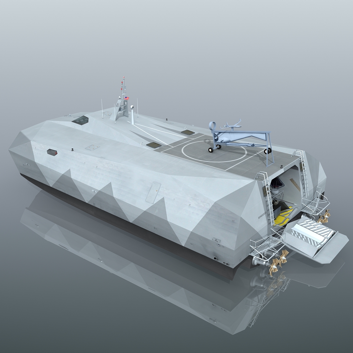 navy m80 stiletto stealth ship 3d model