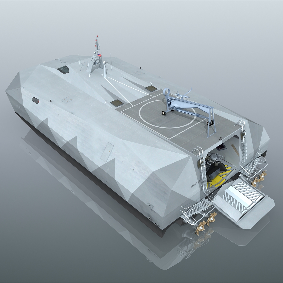 미 해군 M80 스틸 레토 스텔스 선박 3D 모델 - TurboSquid 1127036