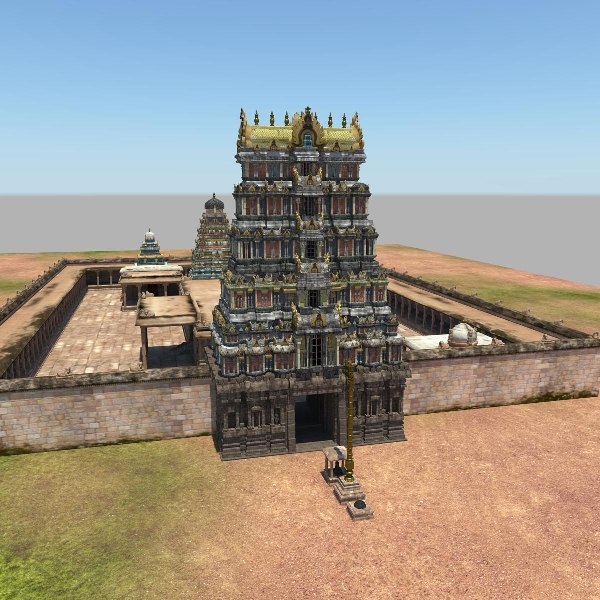indian temple 3d model