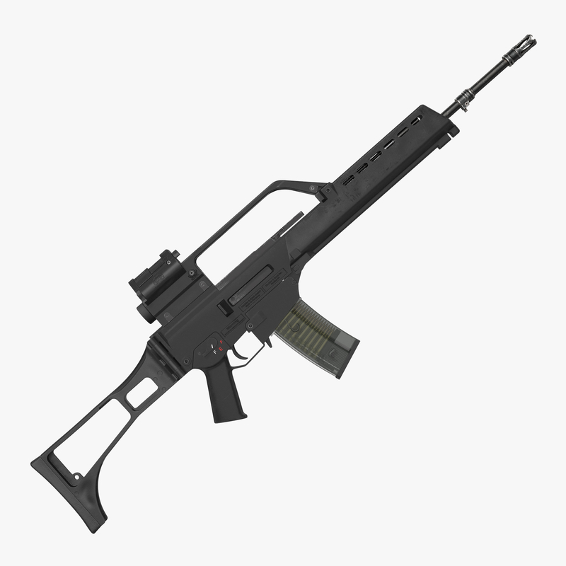 3d model assault rifle hk g36