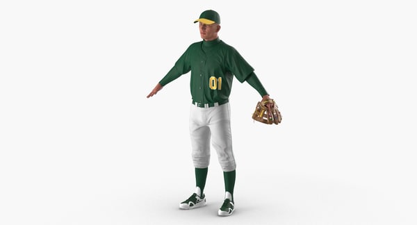 baseball player rigged generic 3d model