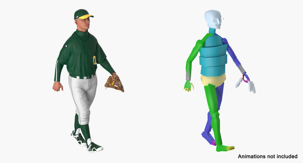 baseball player rigged generic 3d model