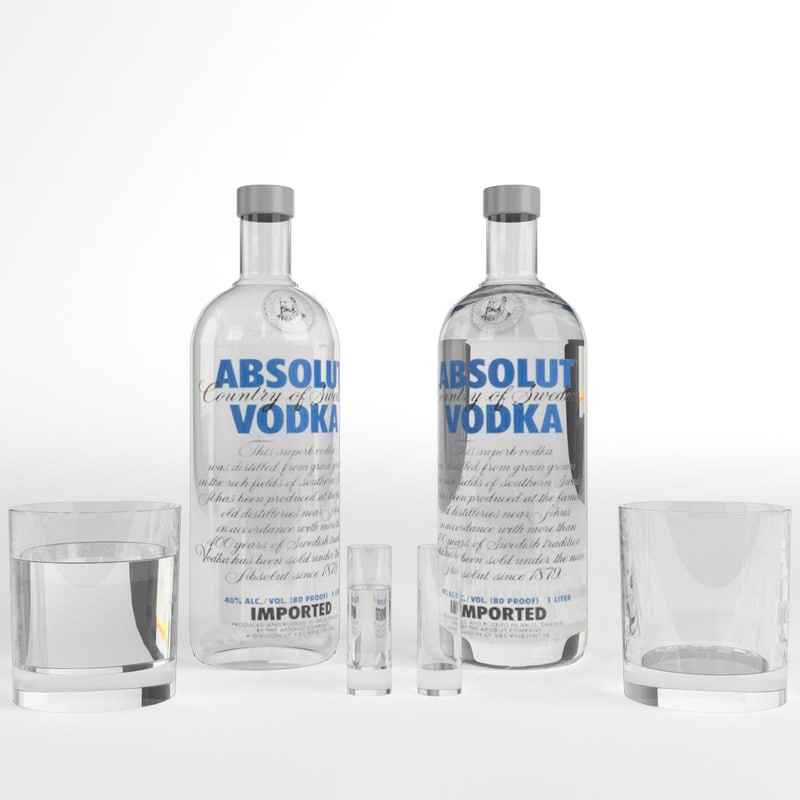 absolut vodka bottle glasses max