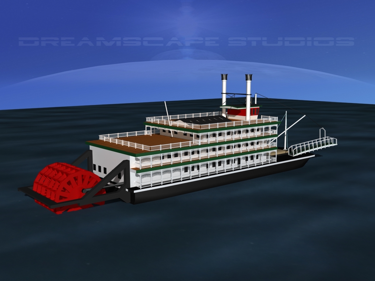 stern wheeler steam historical 3d 3ds