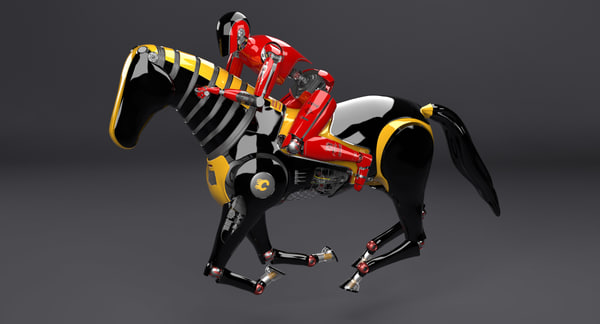 horse gallop robot rigged 3d model